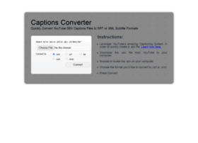 captionsconverter.com at WI. Quickly Convert YouTube .sbv files to .xml ...